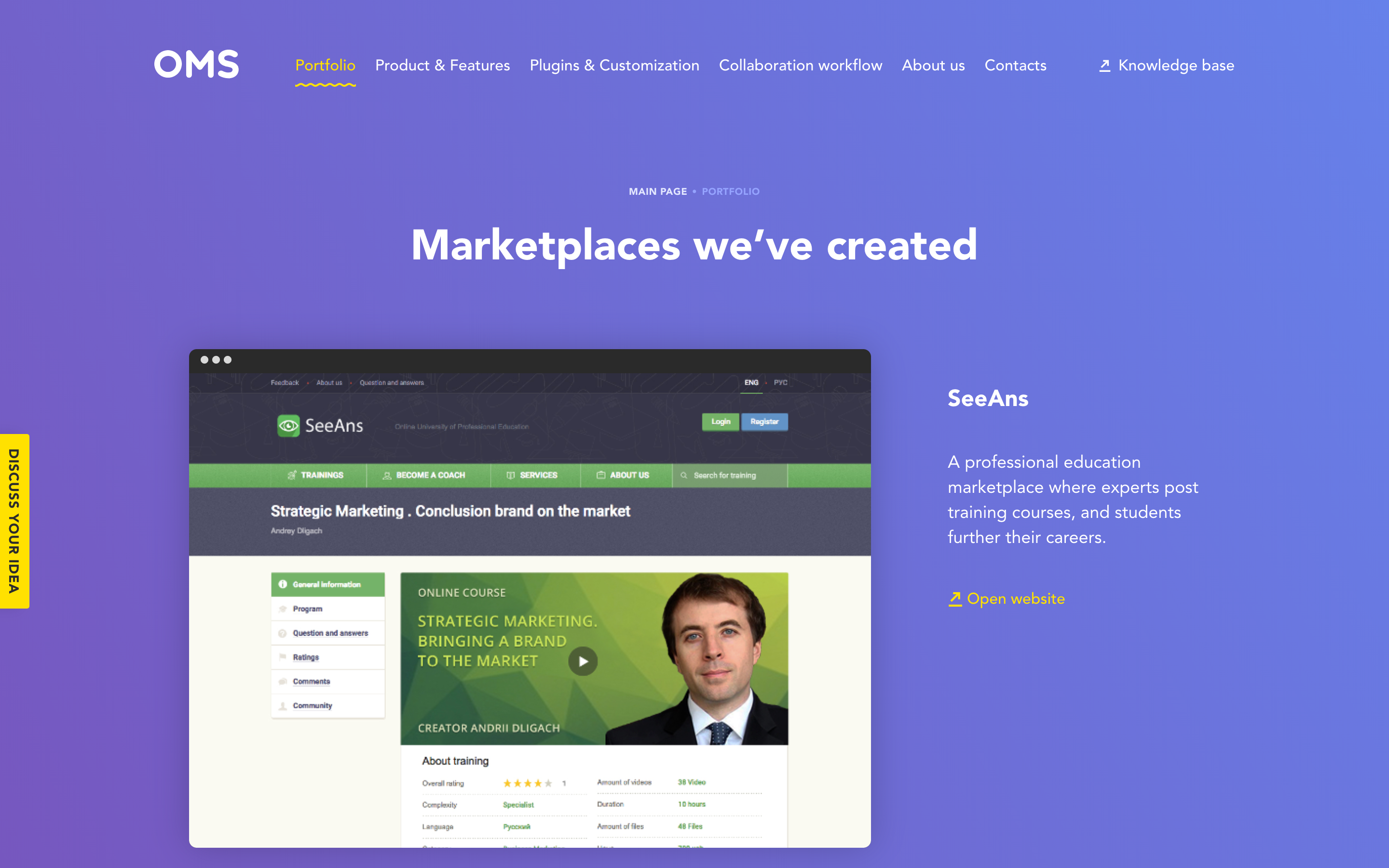 Portfolio of created marketplaces | OMS.Rademade.com